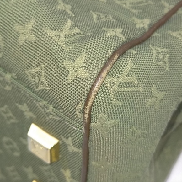 Louis Vuitton | Other | Louis Vuitton Olive Green Mini Lin Handbag ...